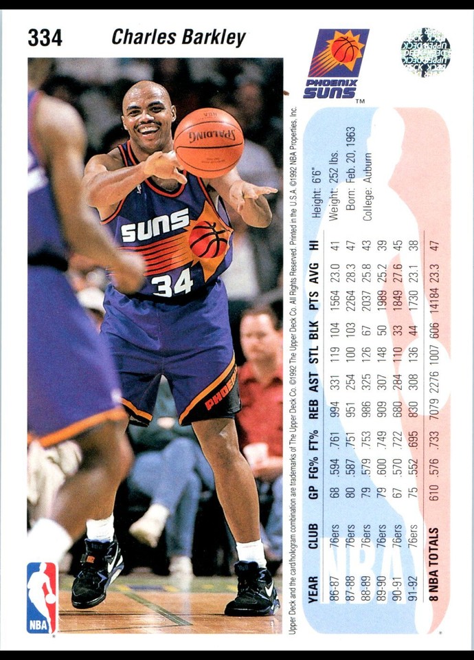 1992 Upper Deck #334 Charles Barkley Near mint or better | eBay