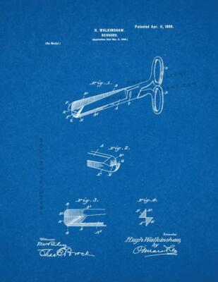 Scissors Patent Print Blueprint | eBay