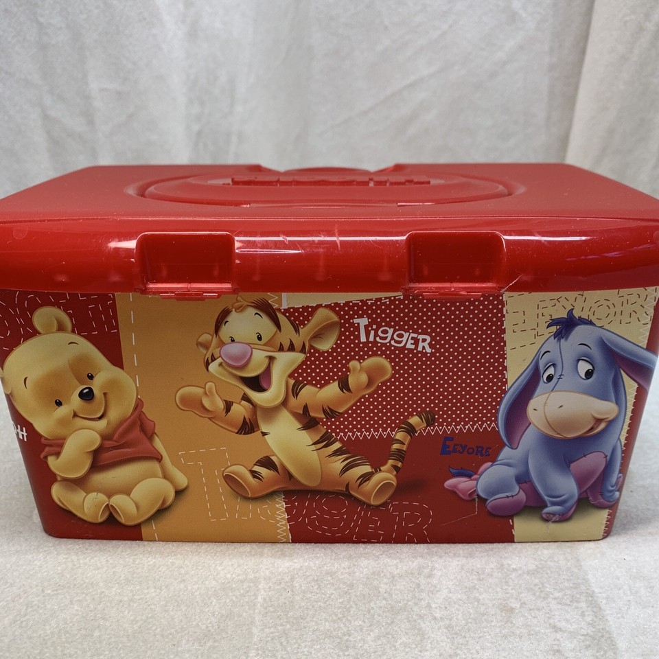 Huggies Disney Vintage Winnie Pooh Red Tub Baby Wipes Container Pop Up ...