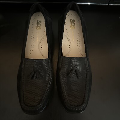 SAS Womens Hope Tassel Slip On Loafers Shoes Black 8.5 N | eBay