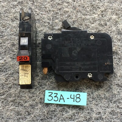 Lot of 2 FPE CHALLENGER NA120 1 Pole 20 Amp RED/BLACK BREAKER FEDERAL ...