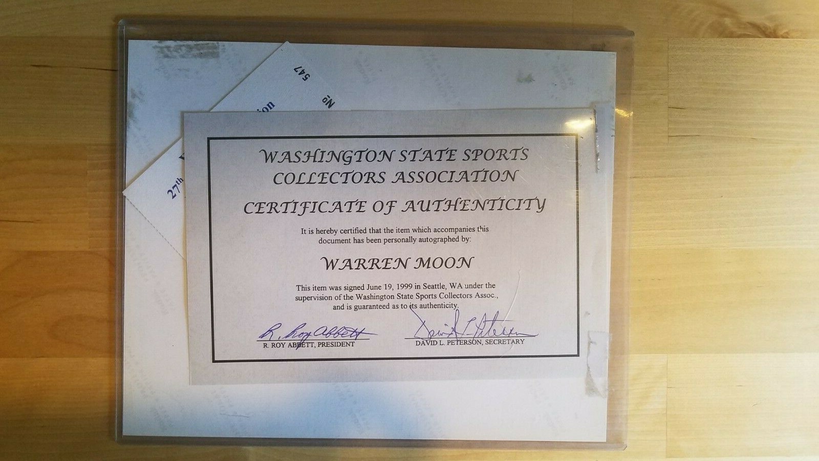 Warren Moon Autograph 1999 w/ certificate of authenticity | eBay
