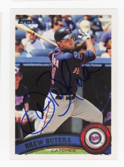 SIGNED BASEBALL CARD AUTO TOPPS 2011 DREW BUTERA MINNESOTA TWINS #US311 ...
