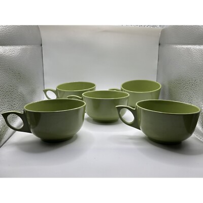 Miramar Melmac Dinnerware Set of 5 Retro Green Plastic Cups #108 ...