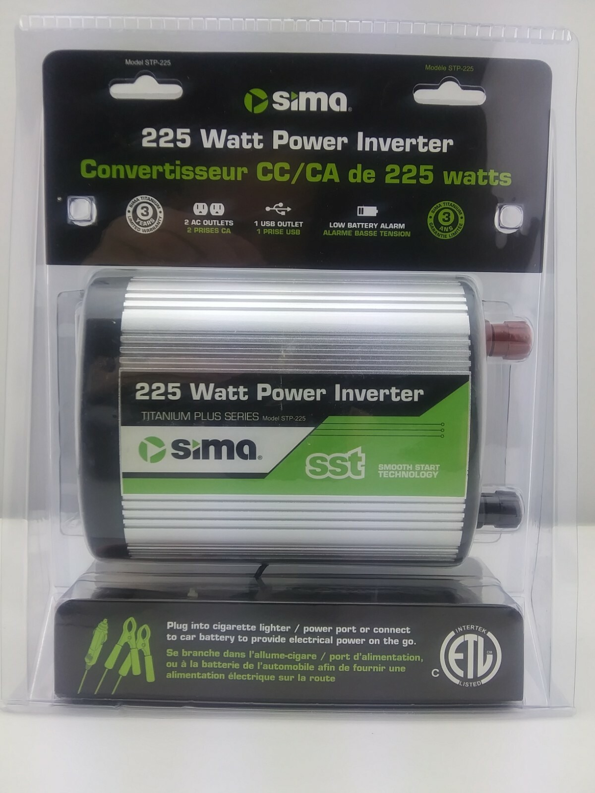 Sima 225-Watt Dual-Outlet Smooth Start Power Inverter Automotive Car | eBay