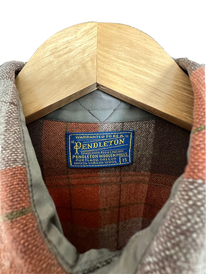 Orange & Black Wool Western Pendleton Shirt Fitted Long Sleeve | eBay