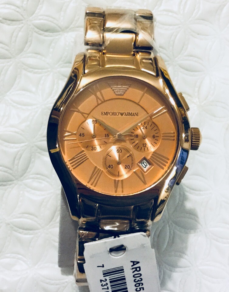 EMPORIO ARMANI AR0365 Mens ALL ROSE GOLD CHRONOGRAHPH STAINLESS STEEL ...
