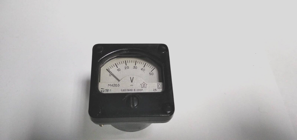 Vintage USSR DC voltmeter 40x40x50 mm panel mount 0 - 50 V M4203 | eBay