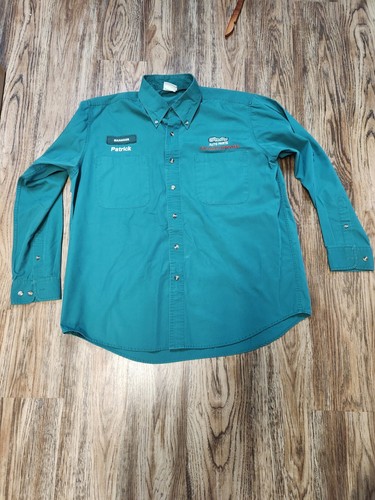O'Reilly Auto Parts Shirt Mens L Green Button Up Long Sleeve Employee ...