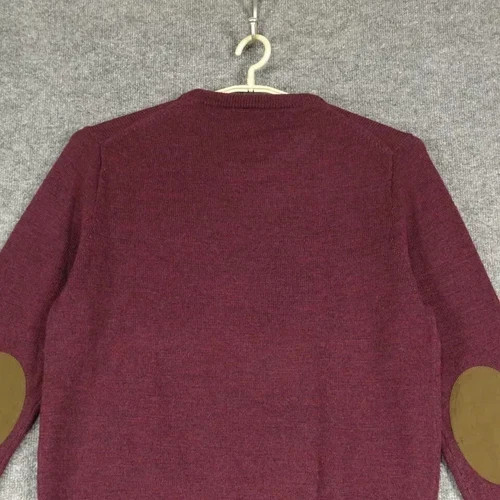 J Crew Sweater Mens Extra Large 100% Wool Preppy Knit Slim Fit Elbow ...
