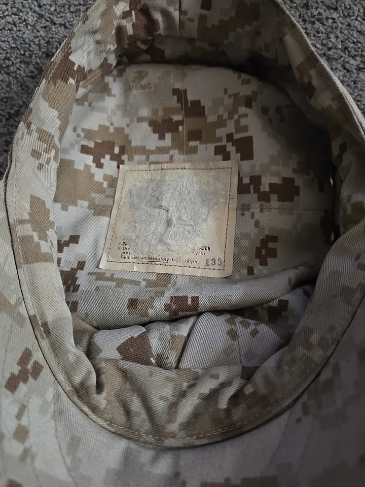 USMC MARINE CORPS DESERT MARPAT Garrison CAP 8 POINT COVER Size Sm Or M ...