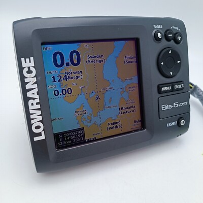 Lowrance Elite-5 DSI Fishfinder Sonar Head Unit w/ Transducer Elite 5 ...