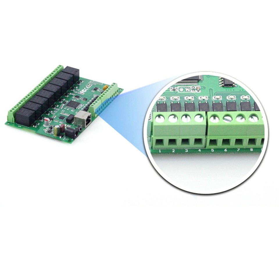 8 Channel Relay Network IP Relay Web Relay Dual Control Ethernet RJ45 ...