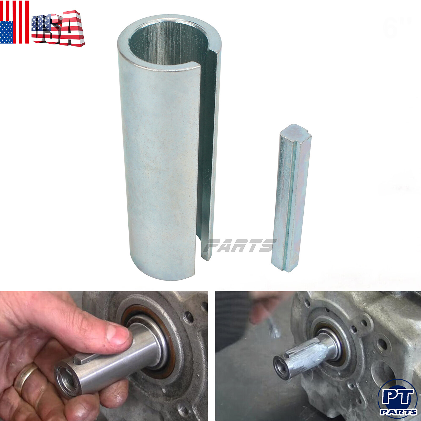 3/4" to 1" Inch Step Key Gas Engine Pulley Crank Shaft Adapter Sleeve ...