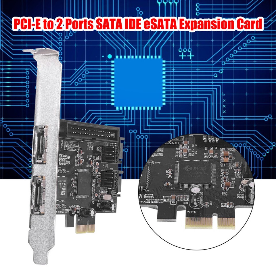 PCI Express Expansion Card PCI-E PCIe to 2 eSATA SATA IDE Adapter RAID ...