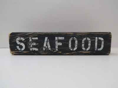 15 INCH WOOD HAND PAINTED SEAFOOD SIGN NAUTICAL MARITIME (#S328C) | eBay
