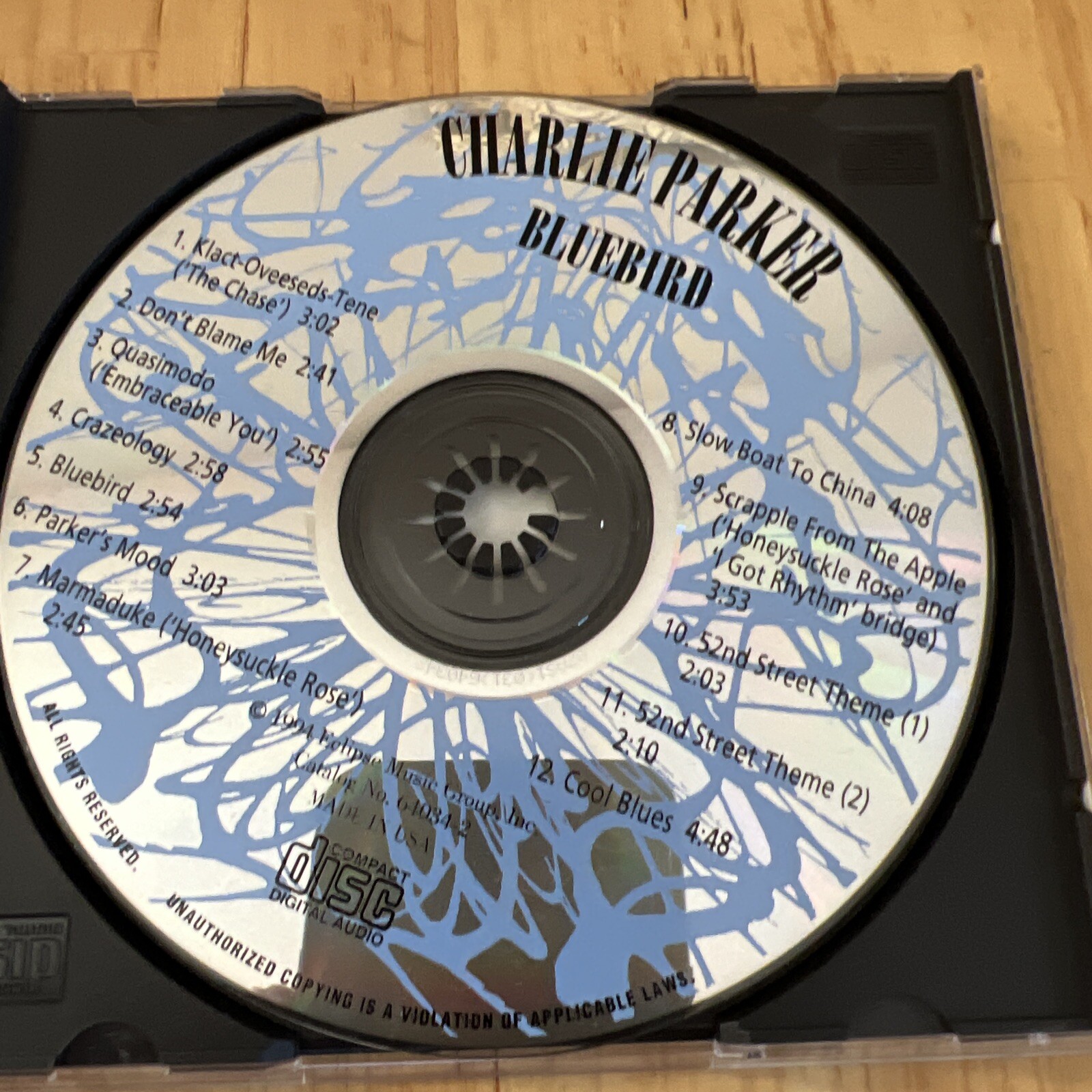 Charlie Parker Bluebird CD 1994 Eclipse | eBay