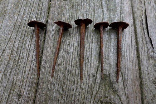 Antique medieval 5 x iron nails handmade by blacksmith's rare and ...