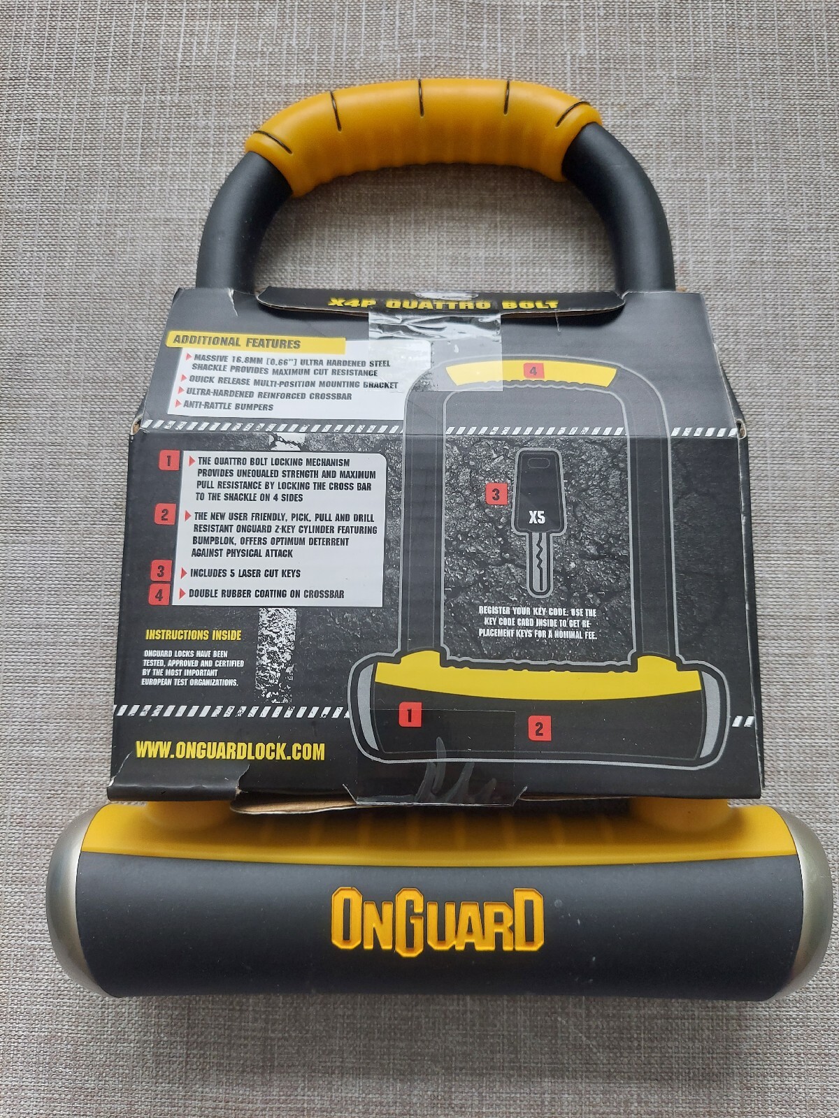 OnGuard 8001 Brute Keyed Shackle Lock - Black for sale online | eBay