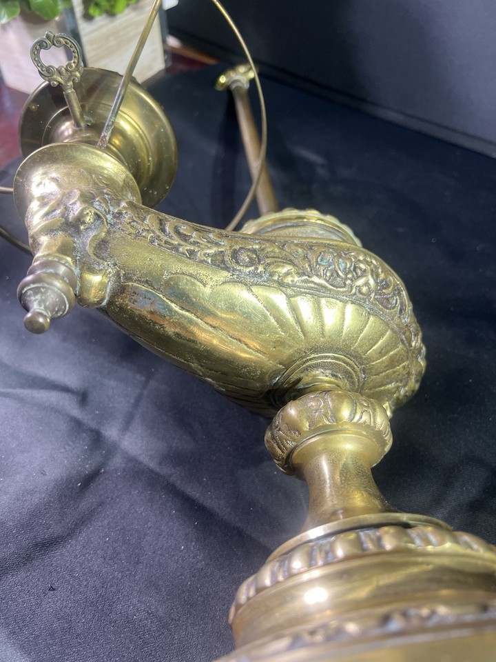 Rare Fabulous Antique Gilt Brass Harvard Student Lamp “Genie Oil ...