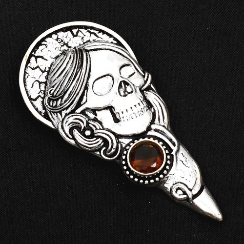 Garnet Gemstone Handmade Skeleton Pendant Jewelry Gift For Her 3.2" AP ...