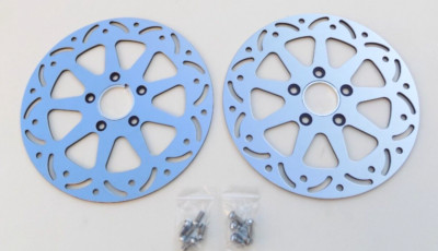 DNA GREED 11.5" FRONT & REAR BRAKE DISC ROTOR SET HARLEY 84-UP W/ BOLTS ...