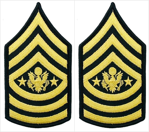 Army Sergeant Major of the Army E-9 Blue Rank Chevron Patches Pair ...