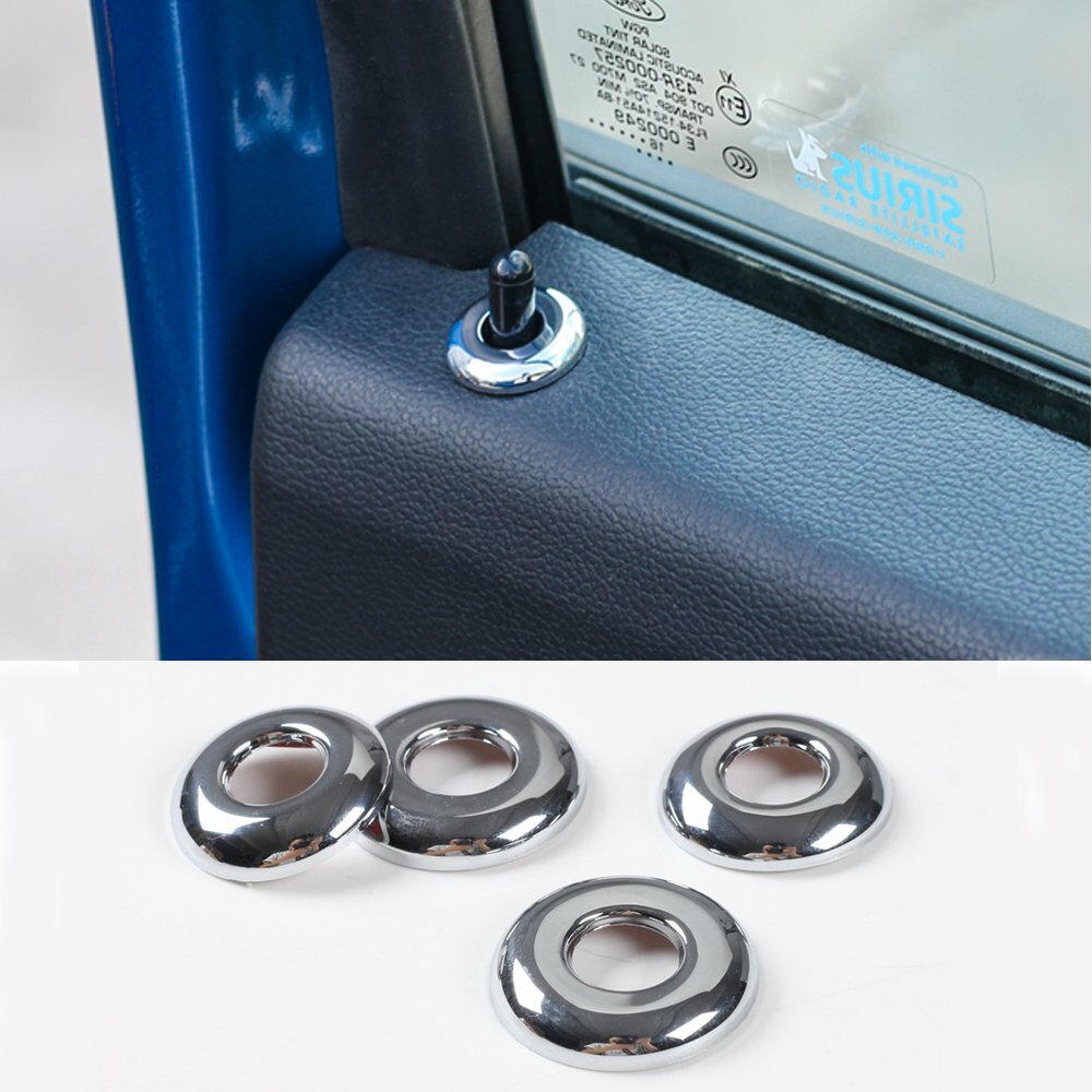 ABS Chrome Interior Door Lock Pin Cover Trim For Ford F150 F-150 2015 ...