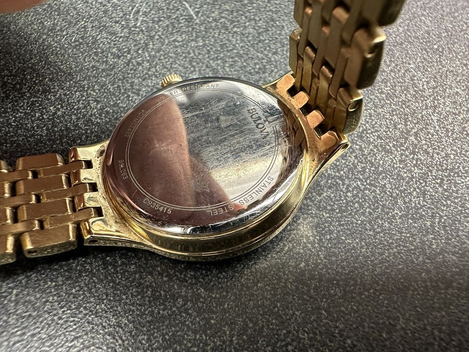 HIS & HER'S Bulova Phantom Quartz Pave Dial Crystal Gold-Tone Band ...