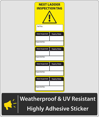 Ladder Safety Inspection Record Sticker Size: 50x150mm, Ladder ...