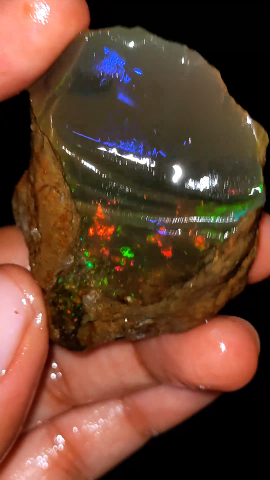 Fancy Opal 124.5 Carat Natural Ethiopian Oil Opal Rough , Fire Opal ...