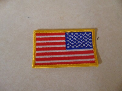 AMERICAN MILITARY PATCH SHOULDER FLAG STYLE SEW ON 2 BY 3 YELLOW ...