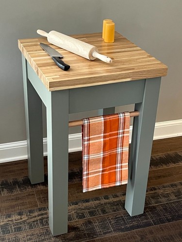 Brand New Custom Oak 30x19" Butcher Block Working Table; Green; Local ...