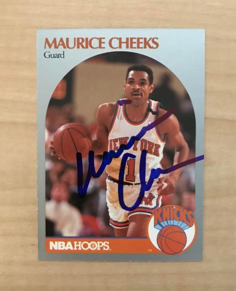 MAURICE CHEEKS NEW YORK KNICKS SIGNED AUTOGRAPHED 90-91 NBA HOOPS CARD ...