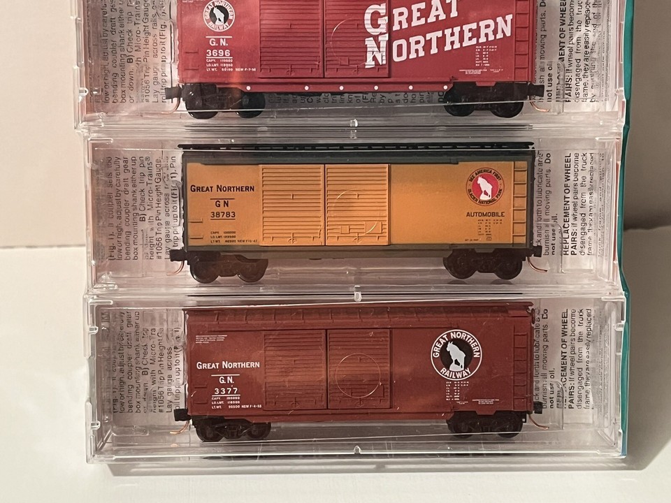 MICRO TRAINS 02-16 GREAT NORTHERN NSC GN 6 PACK 40' DD BOX CARS SPECIAL ...