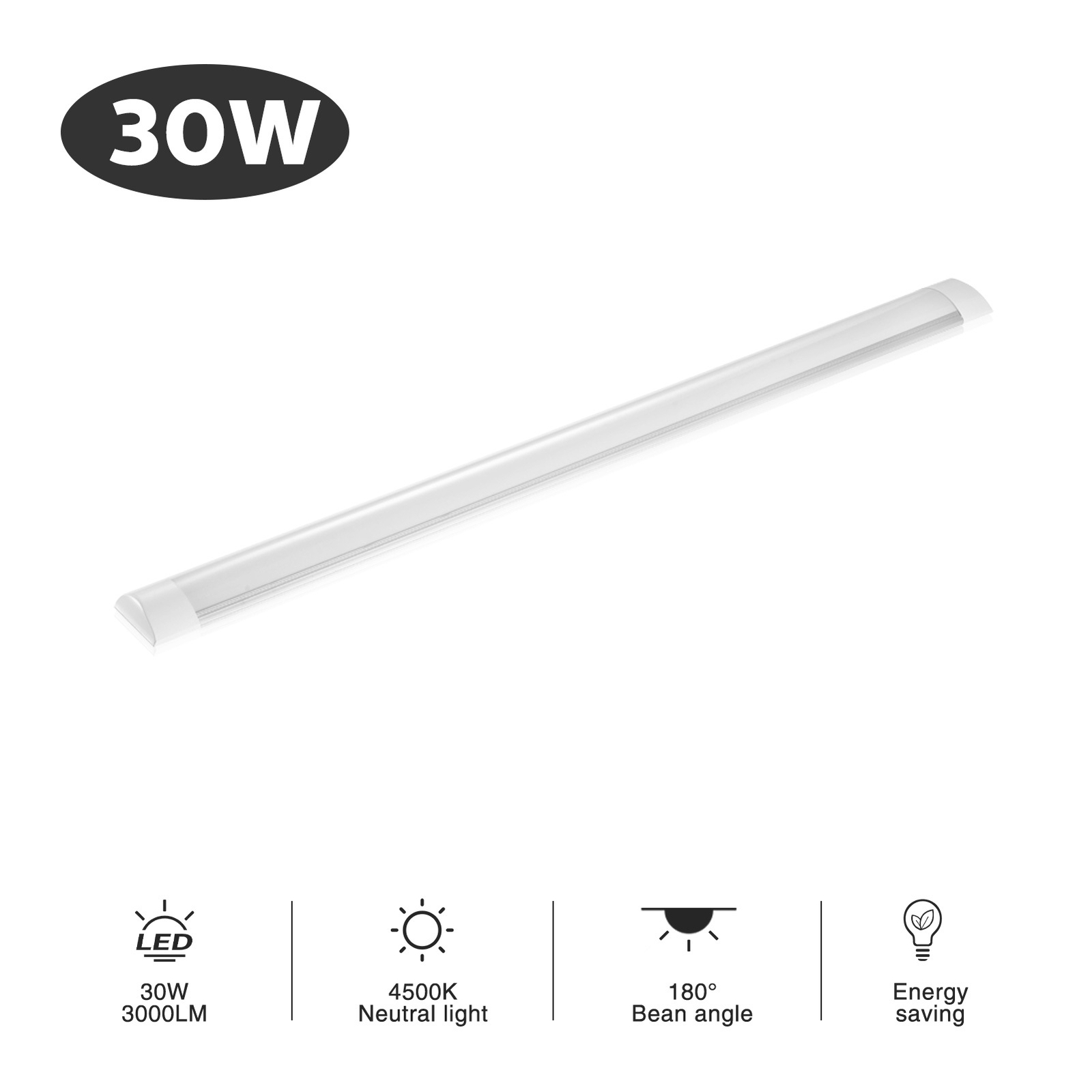 10x 3FT 30W LED Ceiling Batten Linear Light Tube Fixture Neutral White ...
