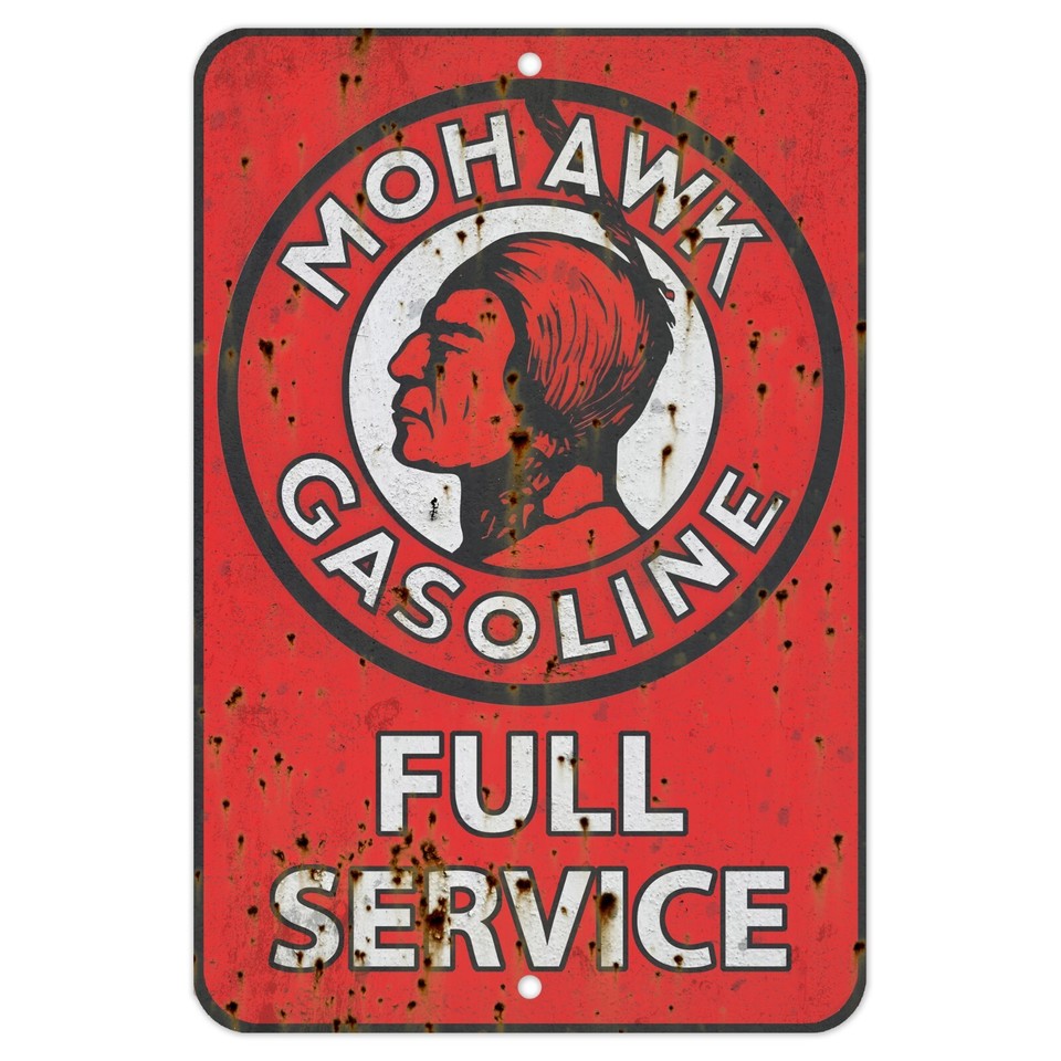 Mohawk Gasoline Metal Sign Vintage Antique Replica 8"x12" Gas Station ...