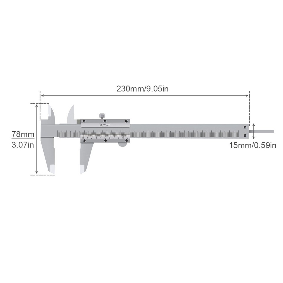 0-150mm Vernier Calipers 0.02mm Manual Measuring Tool High Precision US ...