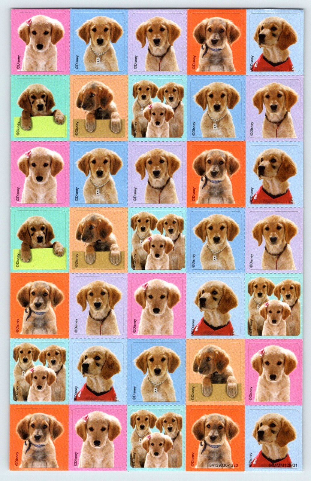DISNEY BUDDIES STICKERS 5"x8" Sticker Sheet Golden Retriever Puppy Dog ...
