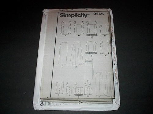 Simplicity Pattern 9466 Misses' Formal Tops Skirts and Wrap Sizes 14 16 ...