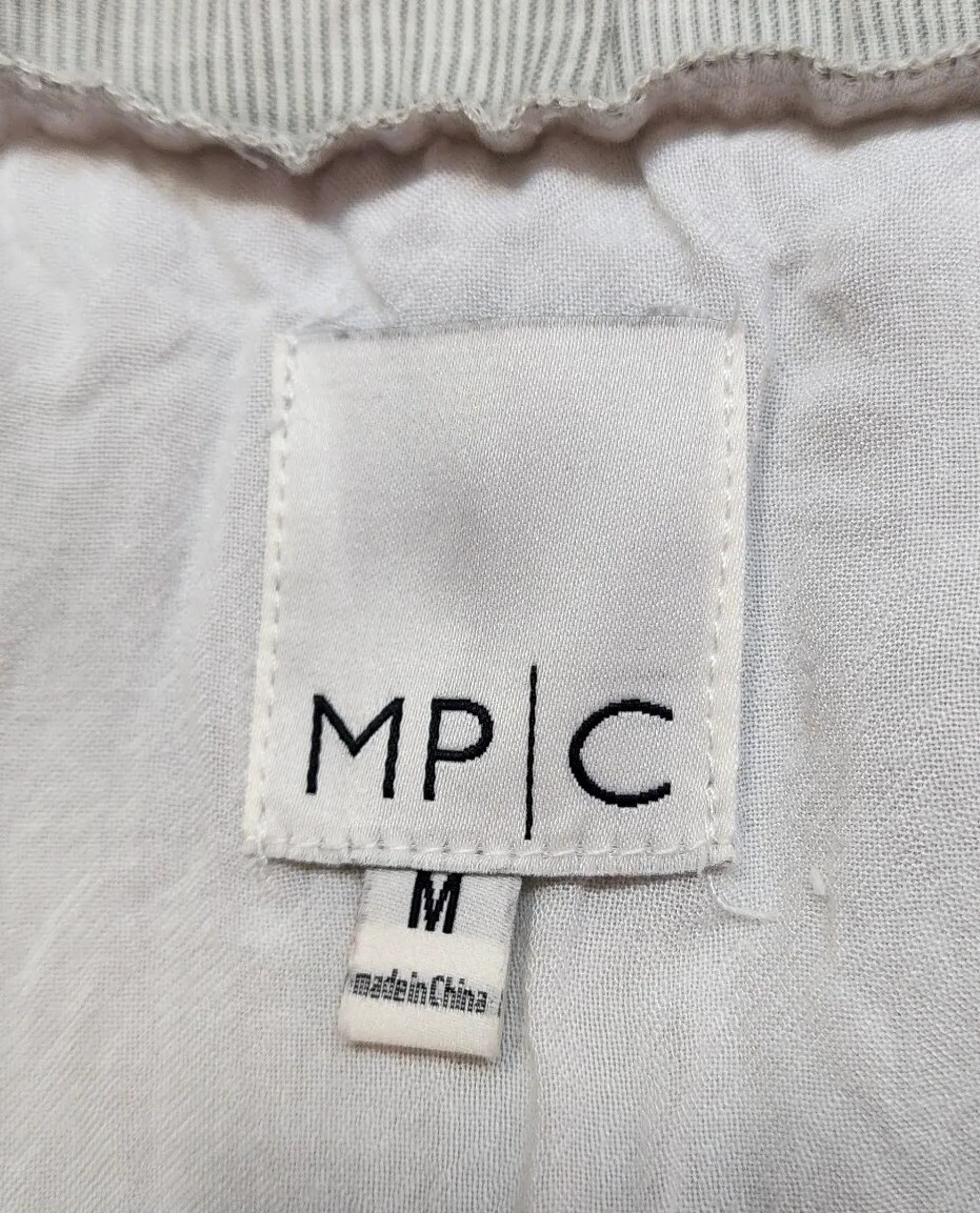 MP|C MPC Label Womens Pinstripe Swing Relaxed Off Shoulder Top Blouse M ...