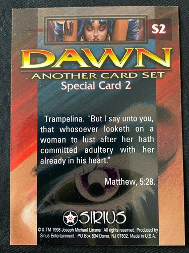 DAWN VAMPIRELLA SPECIAL CARD #2 - SIGNED JOSEPH MICHAEL LINSNER - 1995 ...