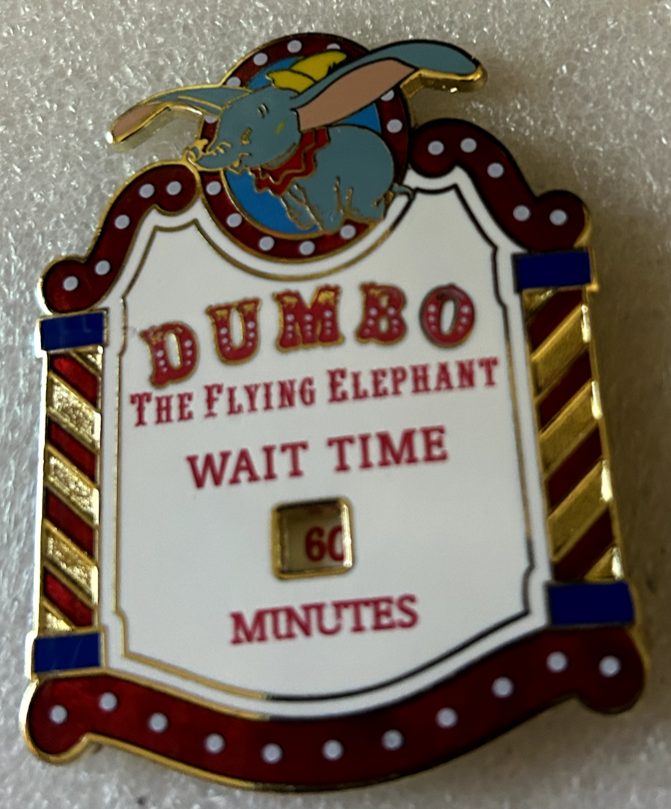 Disney Pin 72611 WDI - Wait Time Sign - HKDL Dumbo the Flying Elephant ...
