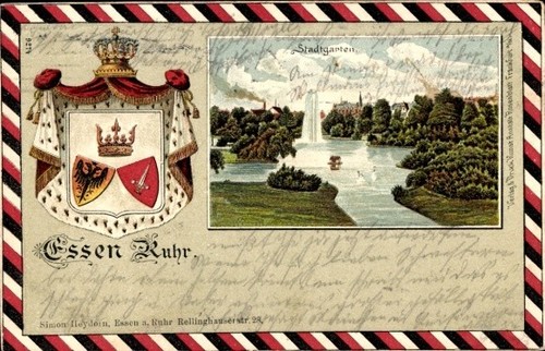 Wappen Passepartout Litho Essen im Ruhrgebiet, Stadtgarten - 4460731 ...