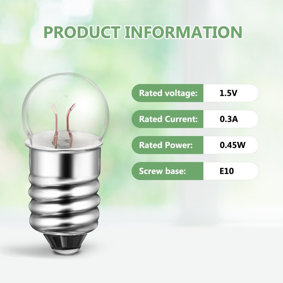 50 Pcs Miniature Light Bulbs Glass Electrical Experiment Flashlight ...