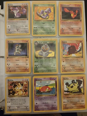 Pokemon TCG Binder Page LOT - Team Rocket Cards. Holo Dark Arbok - 1st ...