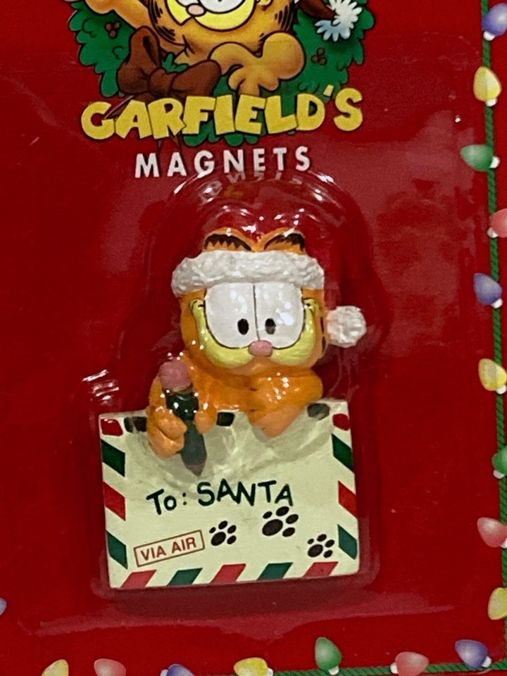 Vintage 1996 New Package PAWS Garfield Christmas Magnet Writing Letter ...