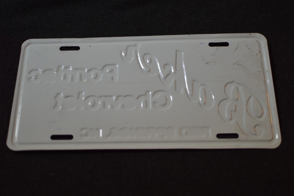 Baker Pontiac Chevrolet NC License Plate Dealership Metal Booster ...