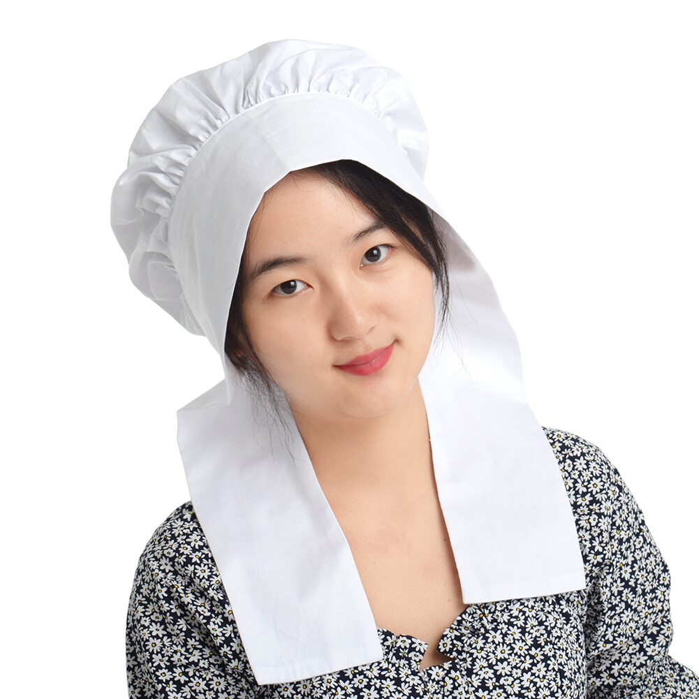 Retro Girl Colonial Bonnet Women Maid Pionner Hat Carnival MOP Hat ...