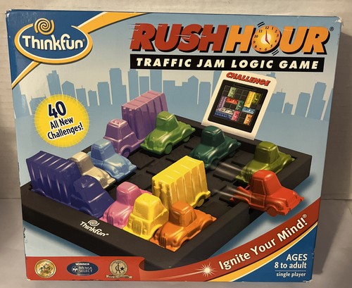 Thinkfun Rush Hour Traffic Jam Logic Game 40 Challenge & Solution Cards ...